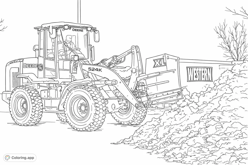 Winter Snowplow Work - Coloring.app