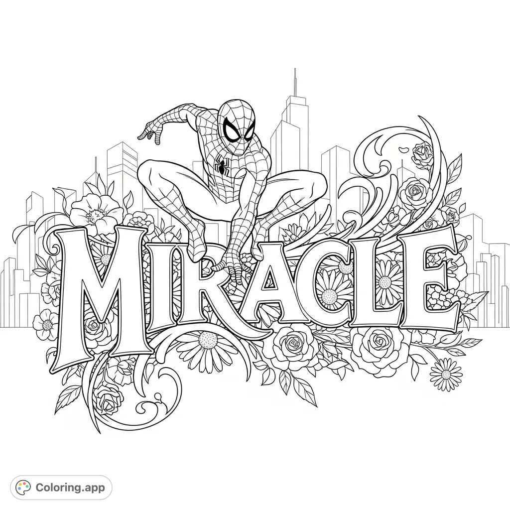 Spider-Man Miracle Flowers - Coloring.app