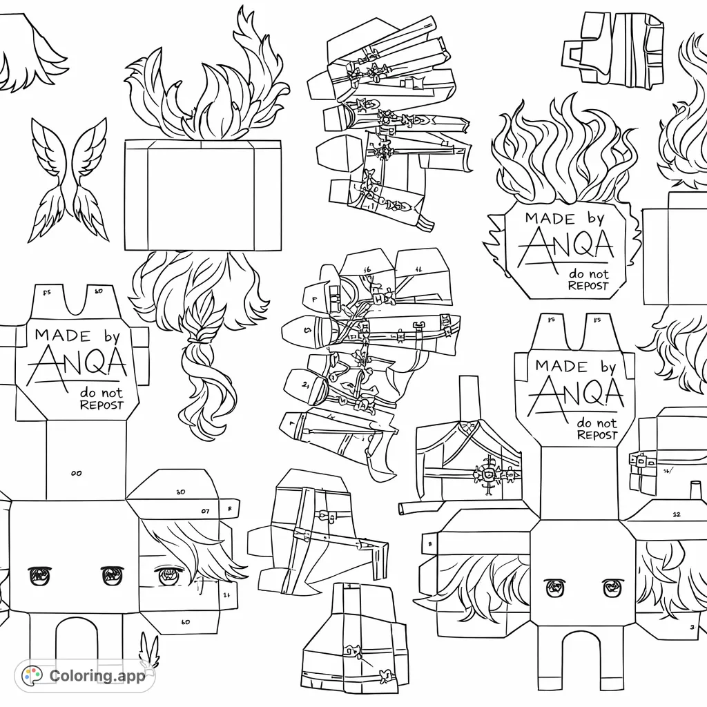 Anime Papercraft Character Templates - Coloring.app