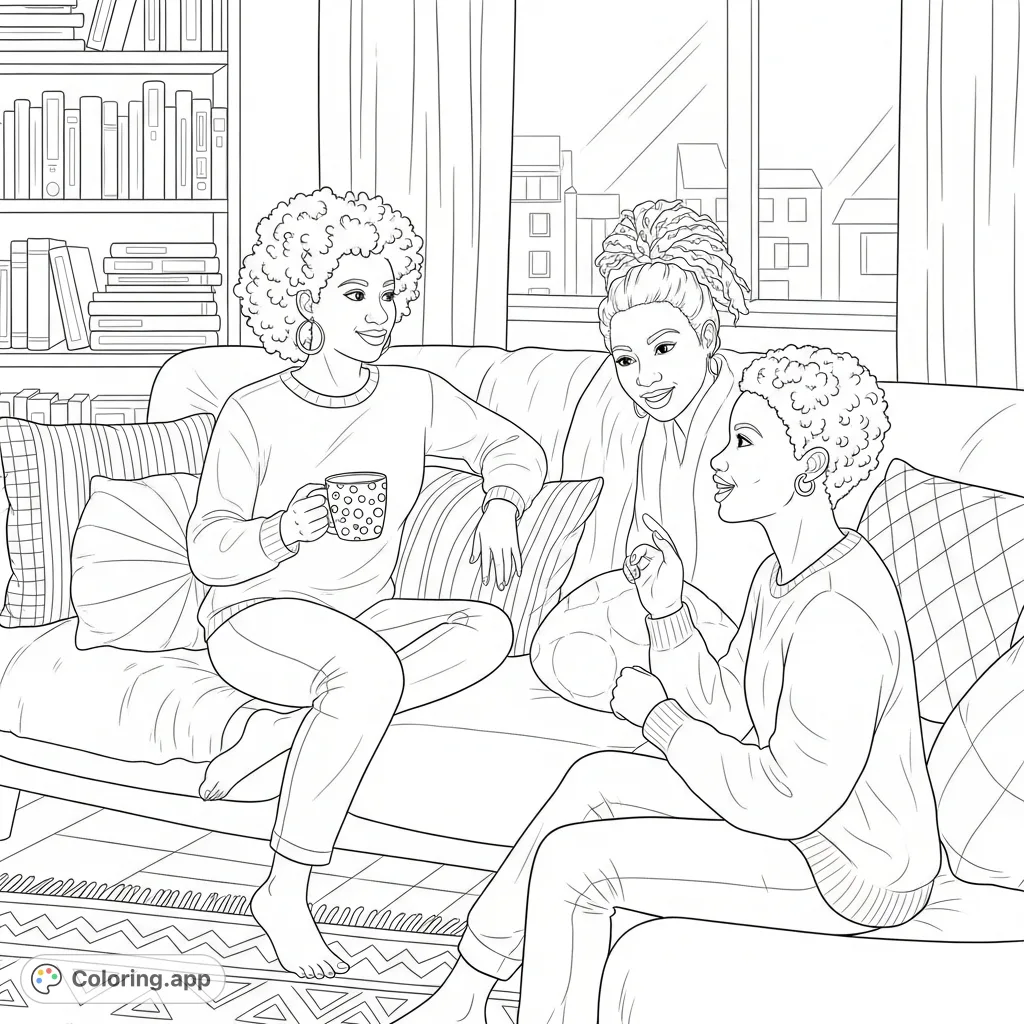 Best Friends Cozy Home - Coloring.app