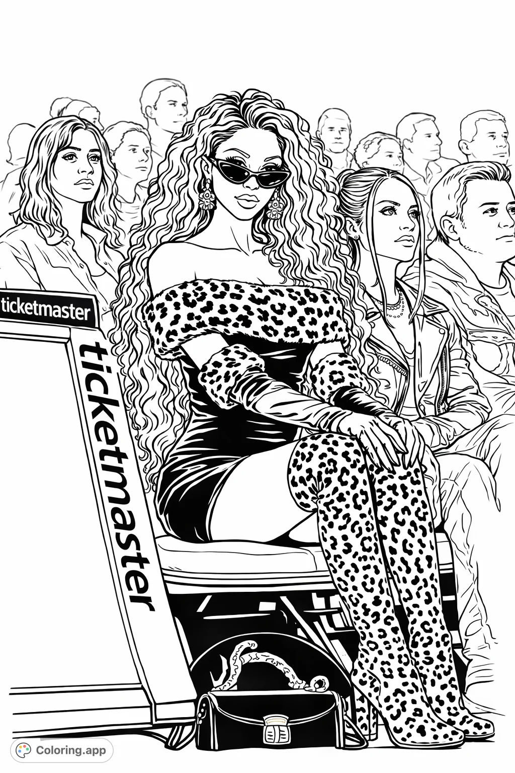 Fashionista in Animal Print - Coloring.app