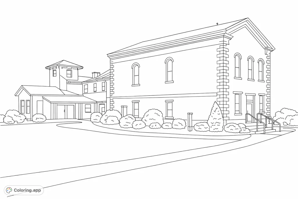 Historic Building View - Coloring.app