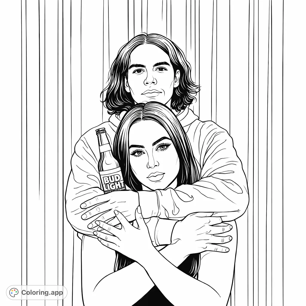 Intimate Couple Portrait - Coloring.app