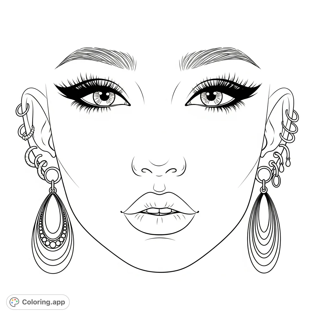 Asian Glam Face Chart - Coloring.app