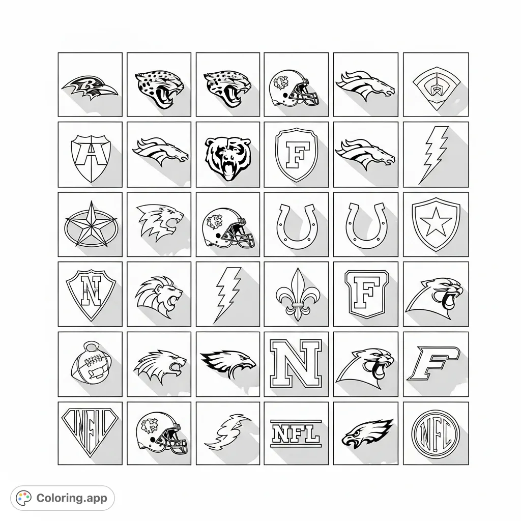 nfl logos coloring