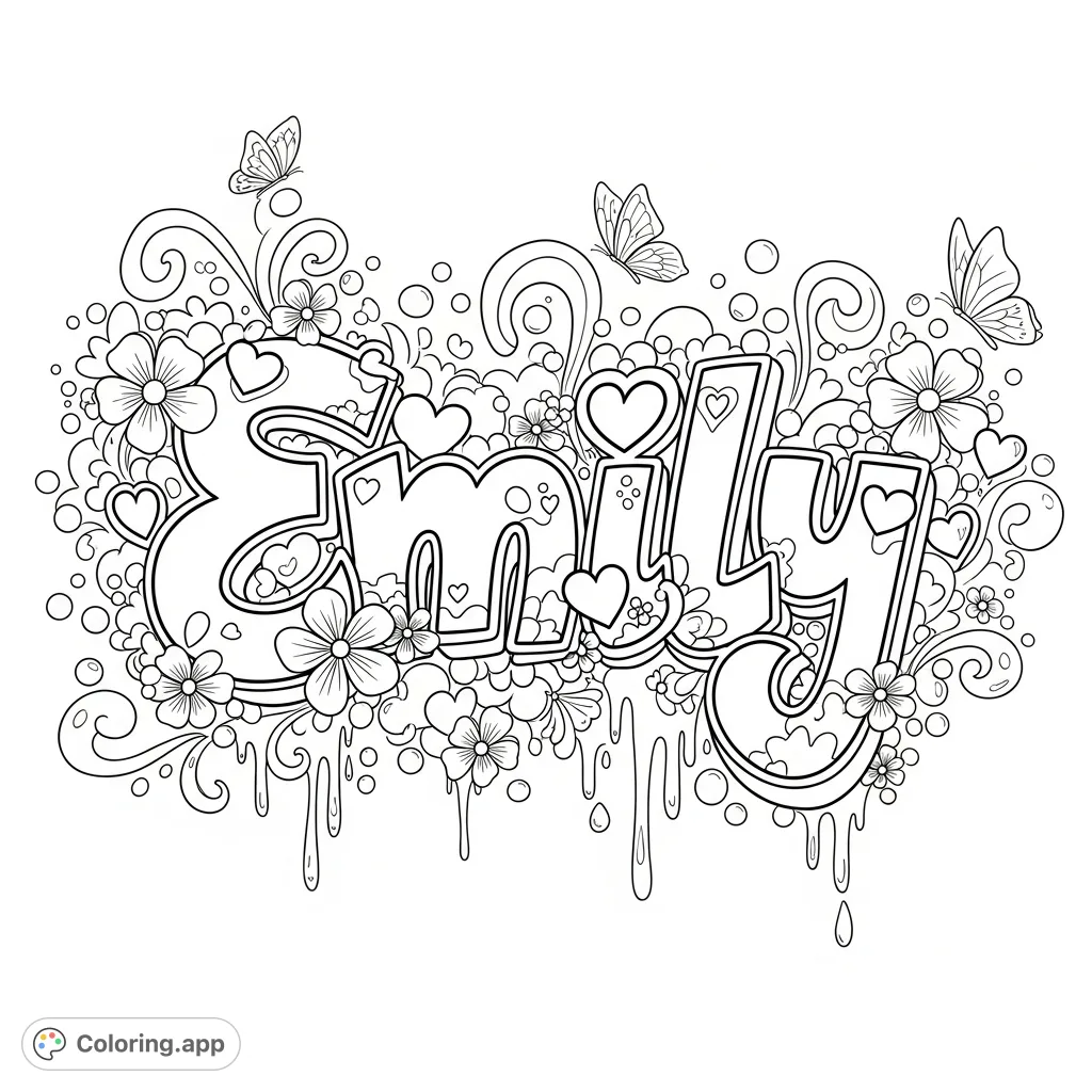 Emily's Graffiti Bloom - Coloring.app