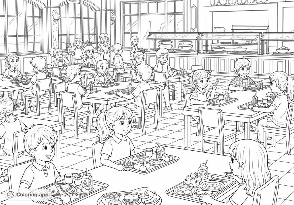 school lunch coloring