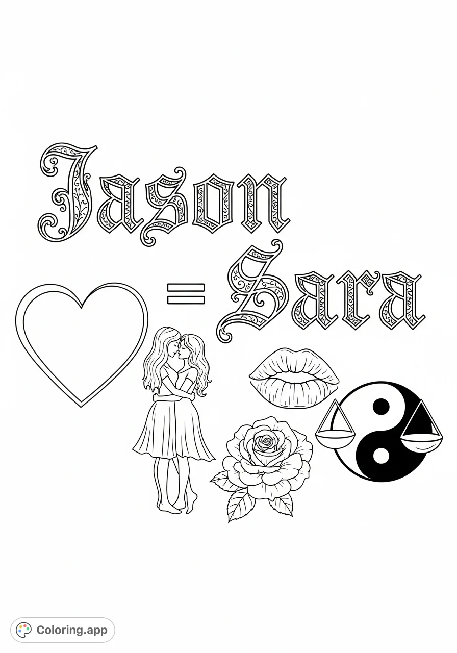 Gothic Love Connection - Coloring.app