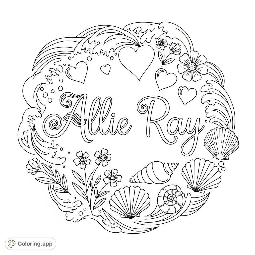 Allie Ray Script Waves - Coloring.app