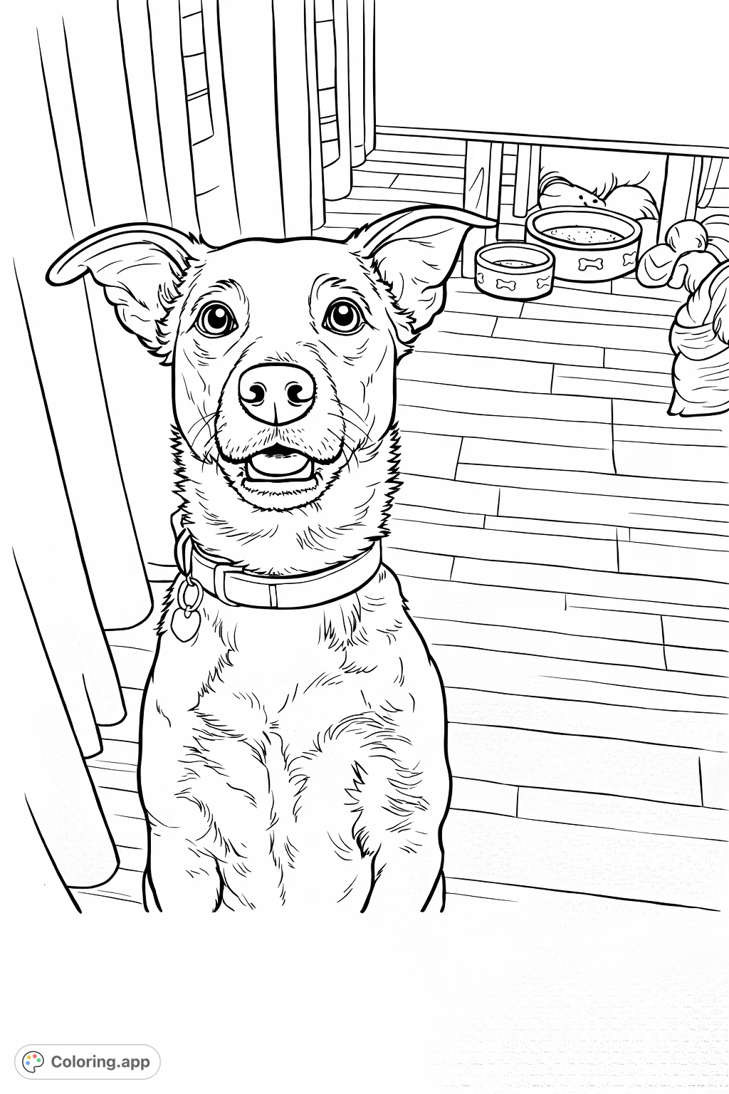 Adorable Pup Portrait - Coloring.app