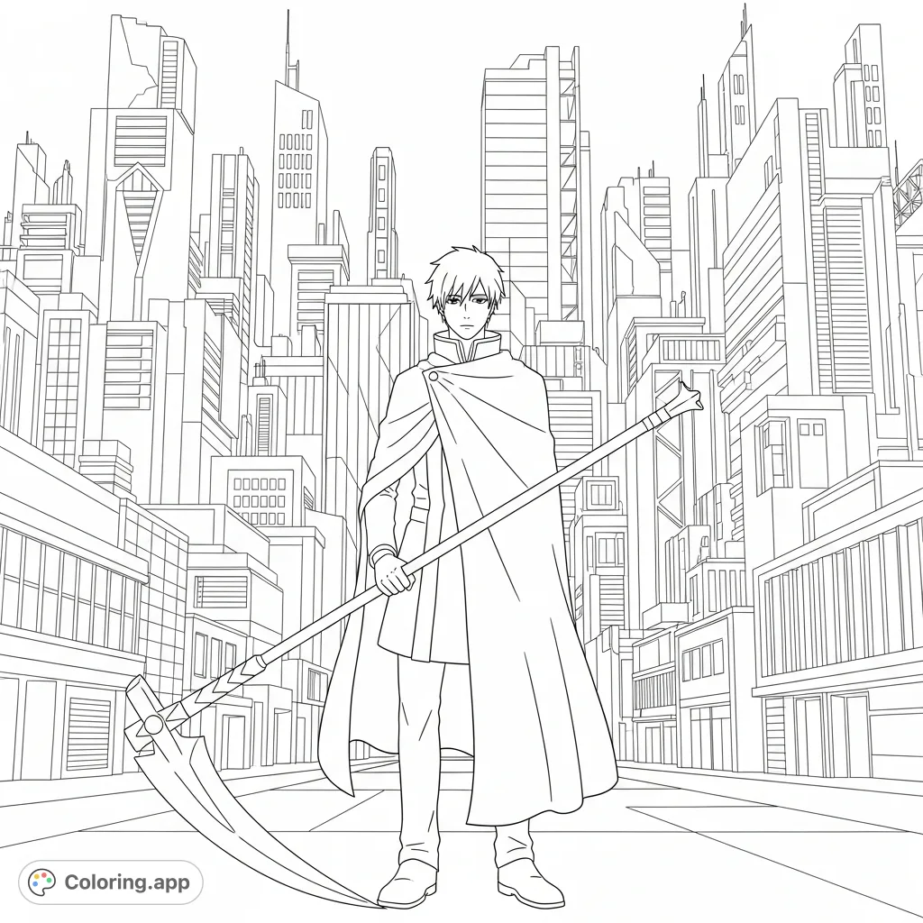 Rowman Damisch Dystopian Scythe - Coloring.app