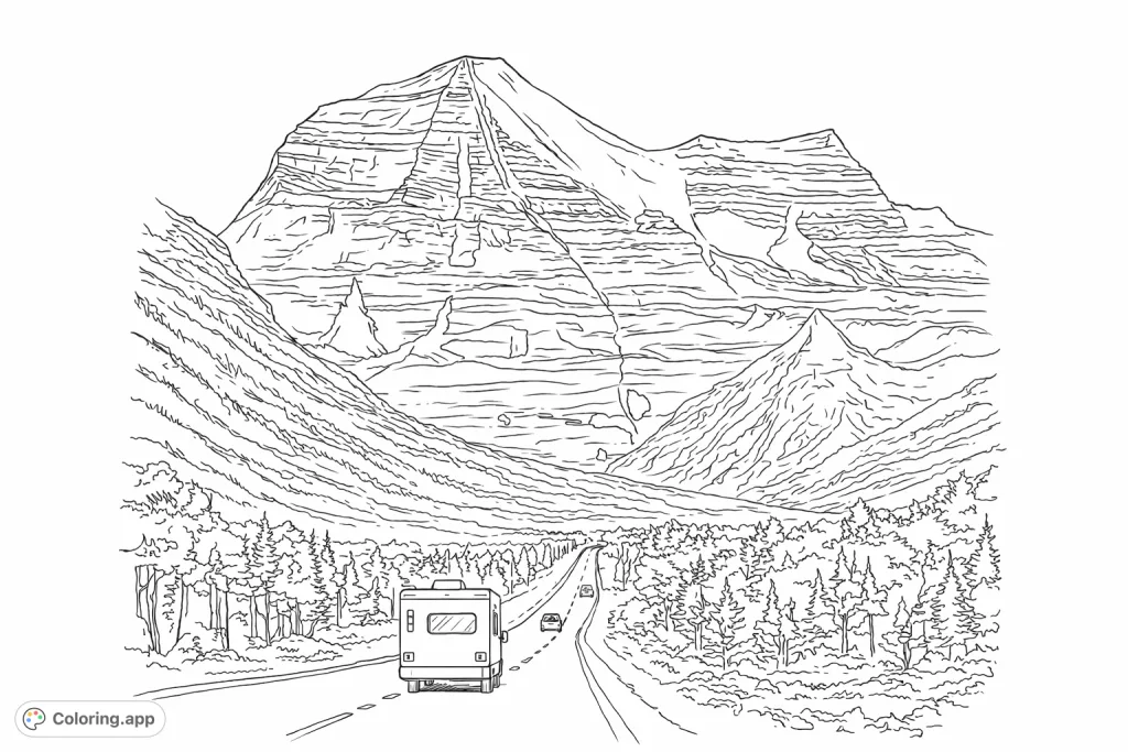 Mountain Road Trip Adventure - Coloring.app