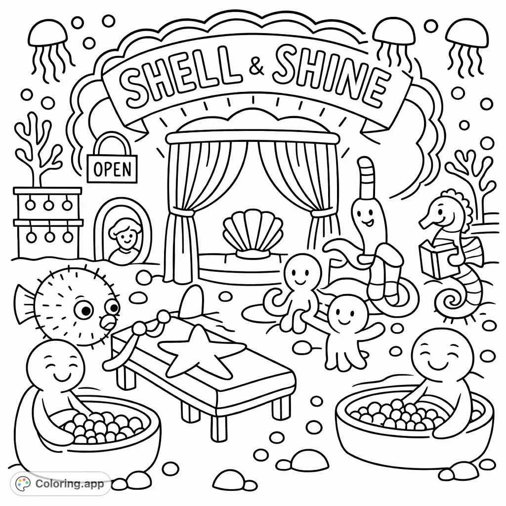 Shell & Shine Ocean Spa - Coloring.app