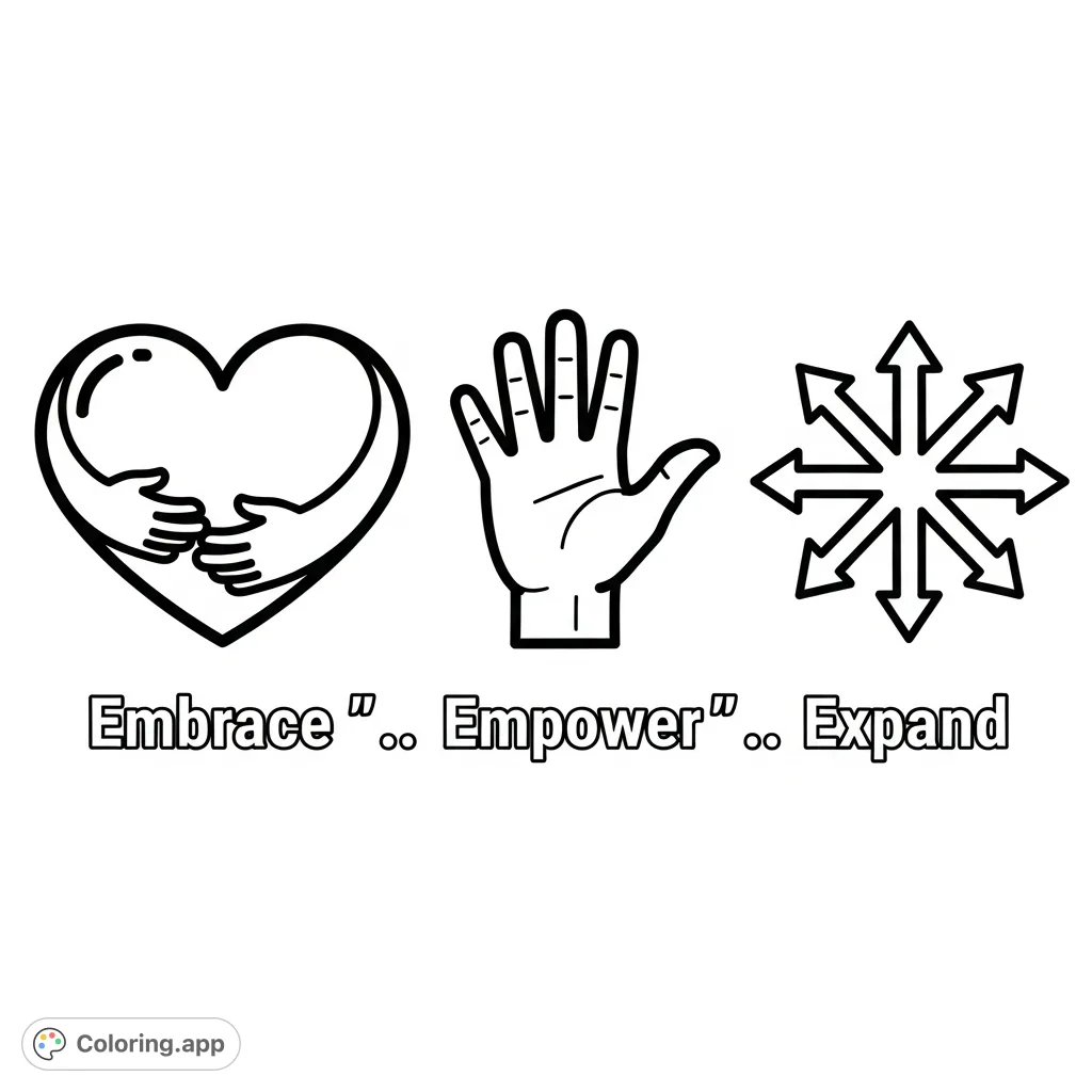 Embrace Empower Expand - Coloring.app