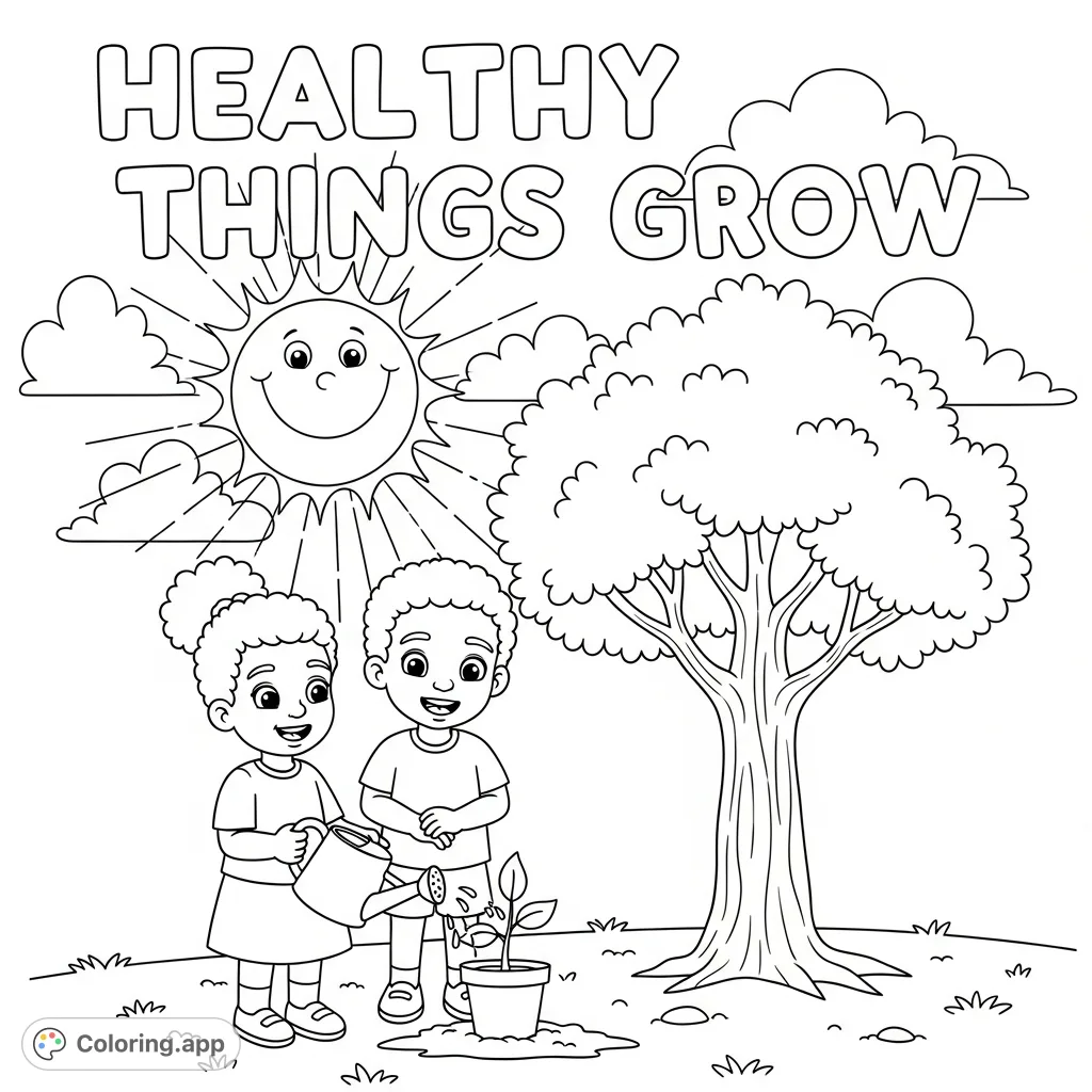 Healthy Things Grow - Coloring.app