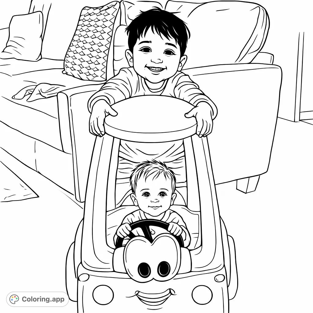 Joyful Kids Toy Car Ride - Coloring.app