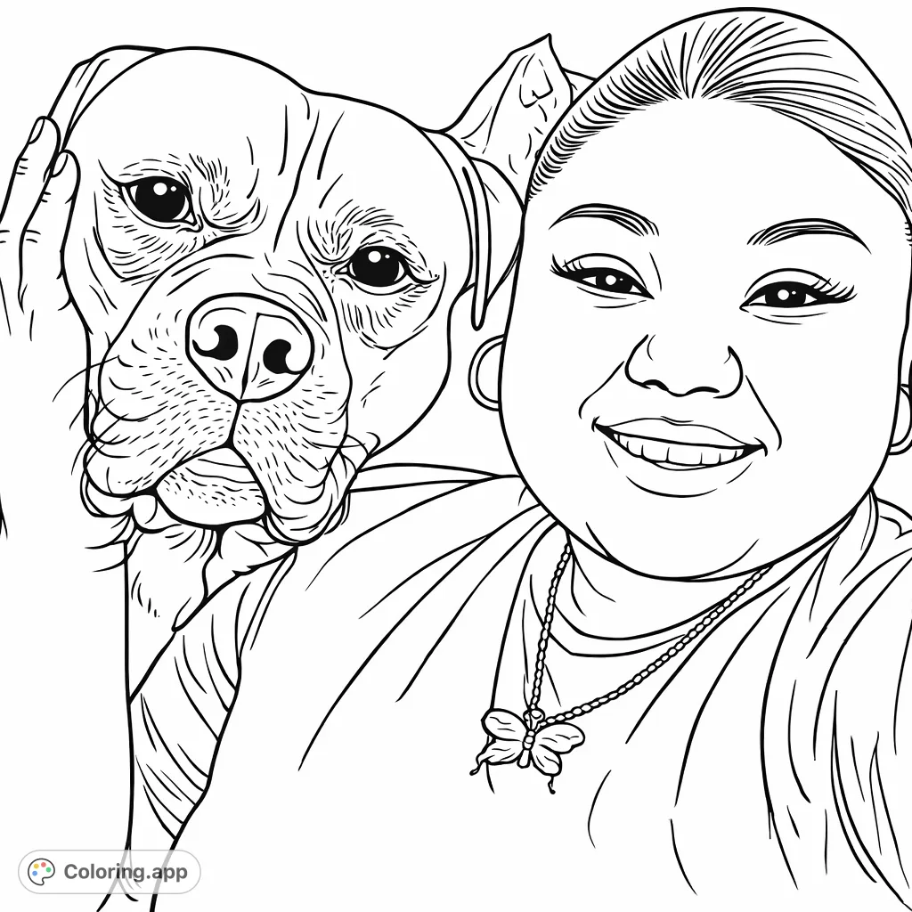 Person and Canine Friend - Coloring.app