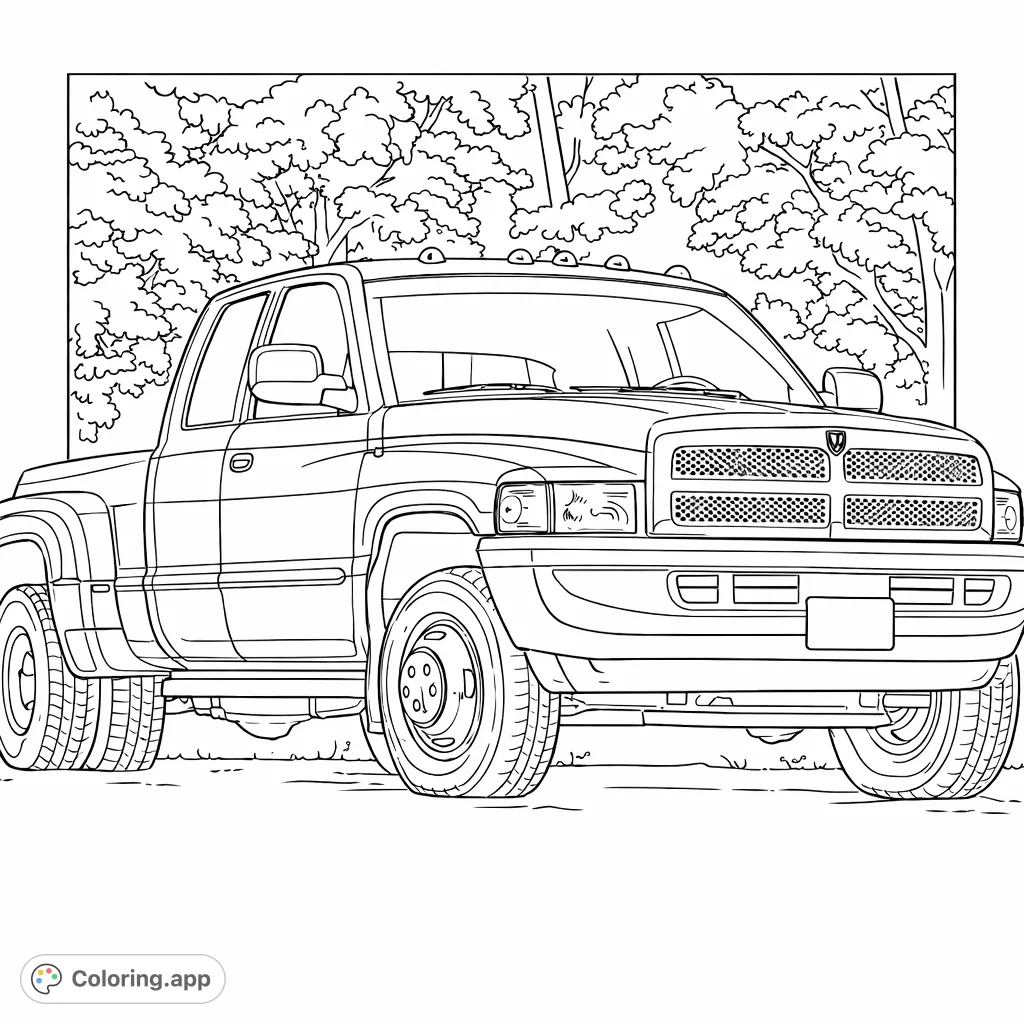 Rugged Pickup Truck - Coloring.app