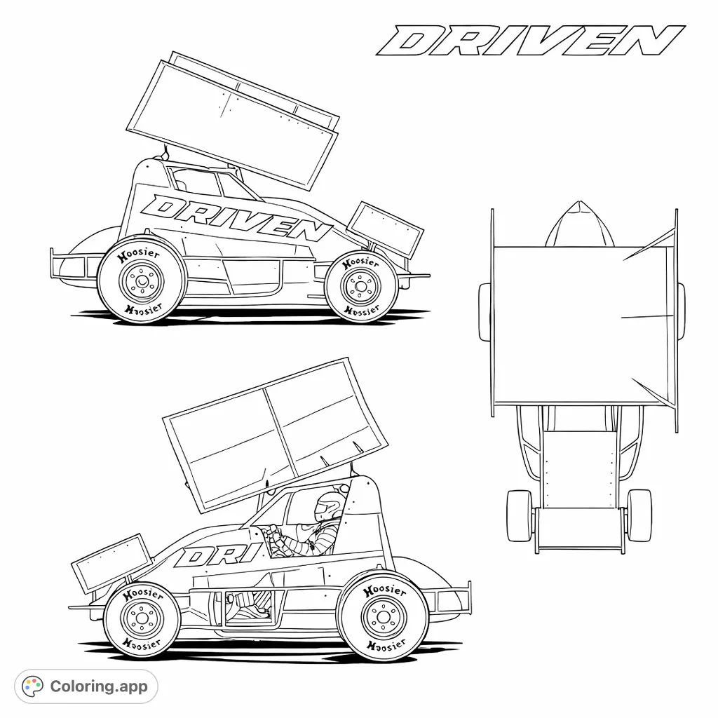 Dynamic Sprint Car Views - Coloring.app