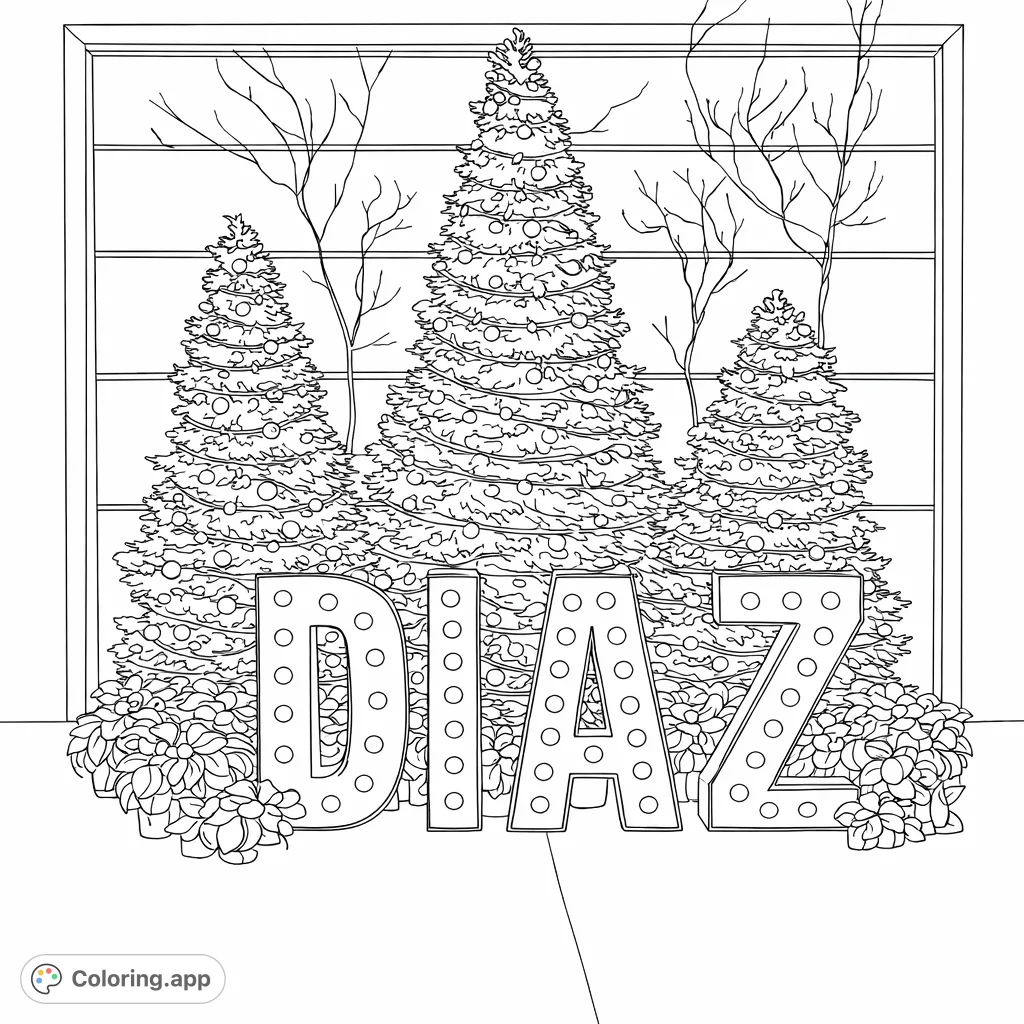 Festive Marquee Letters Display - Coloring.app