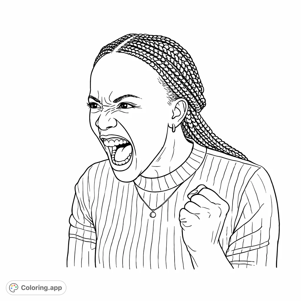 Expressive Strength Portrait - Coloring.app