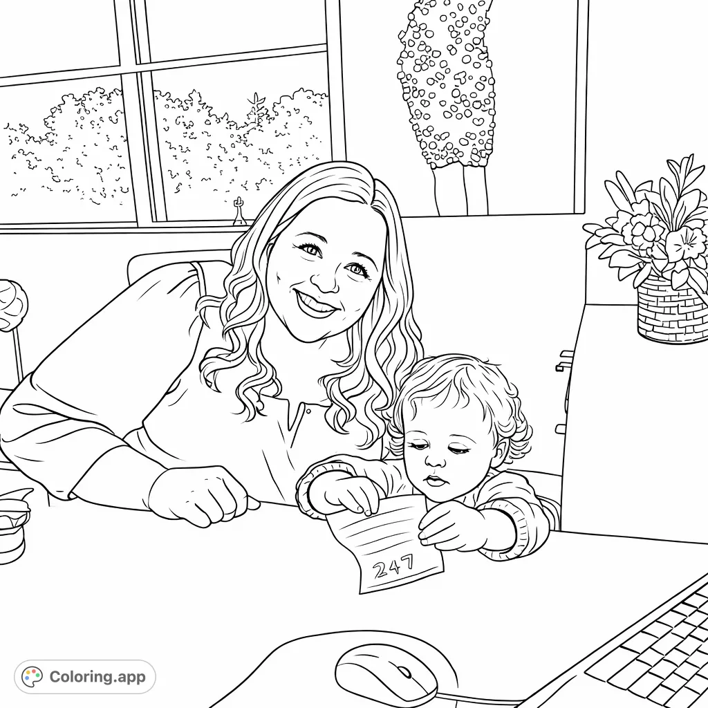 Joyful Desk Moments - Coloring.app