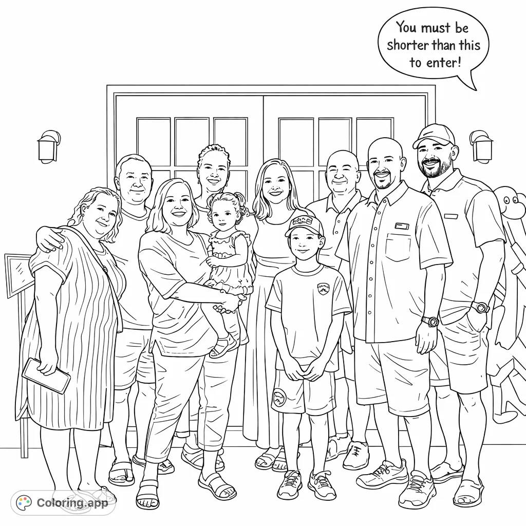 Joyful Group at Entrance - Coloring.app