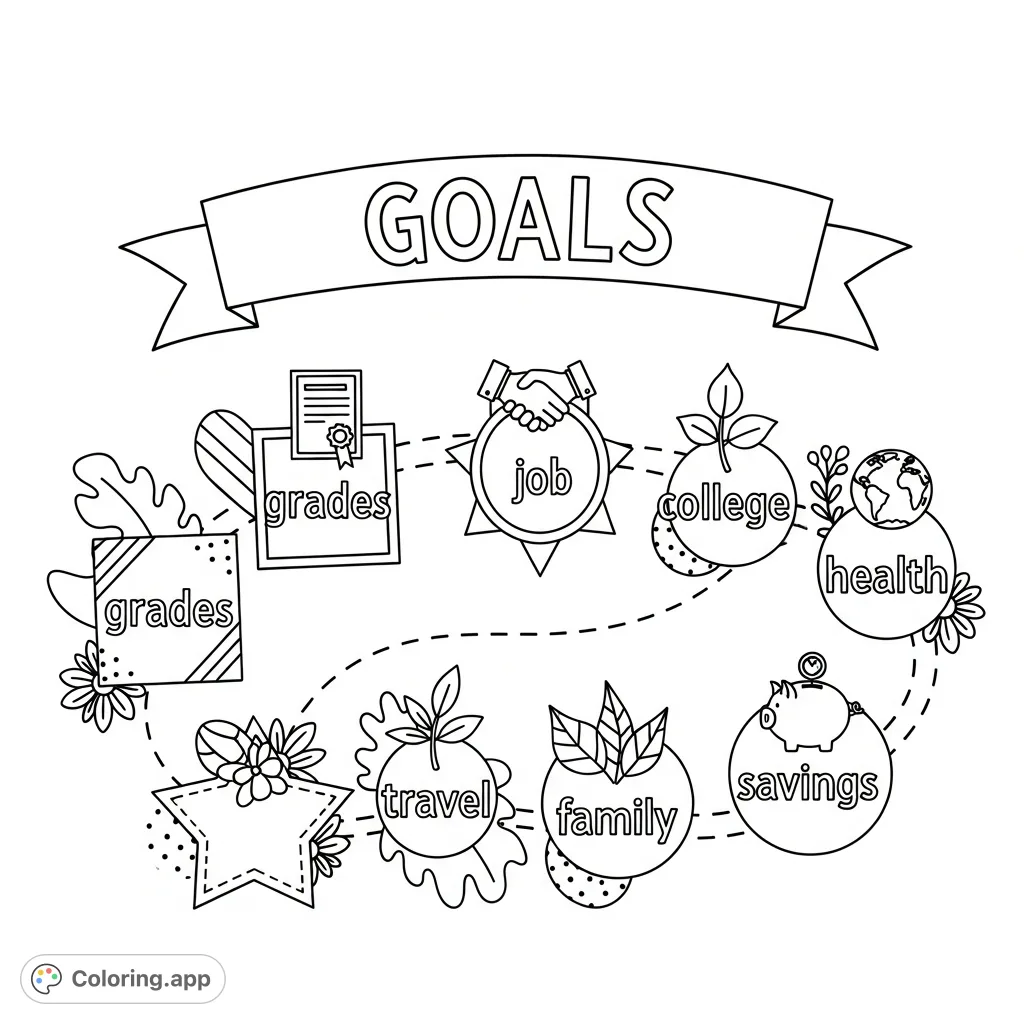 Pathway to Personal Goals - Coloring.app