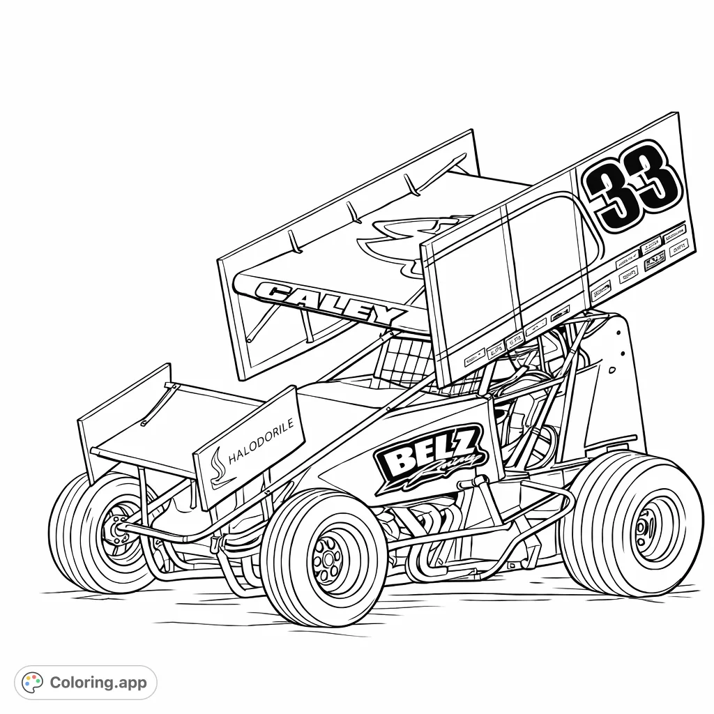 Dynamic Sprint Car Race - Coloring.app