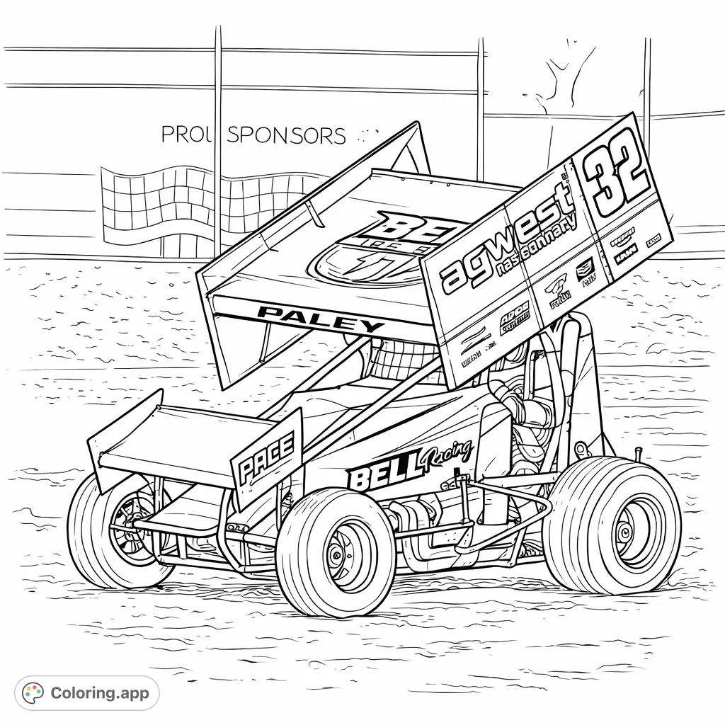 Dynamic Sprint Car Racing - Coloring.app