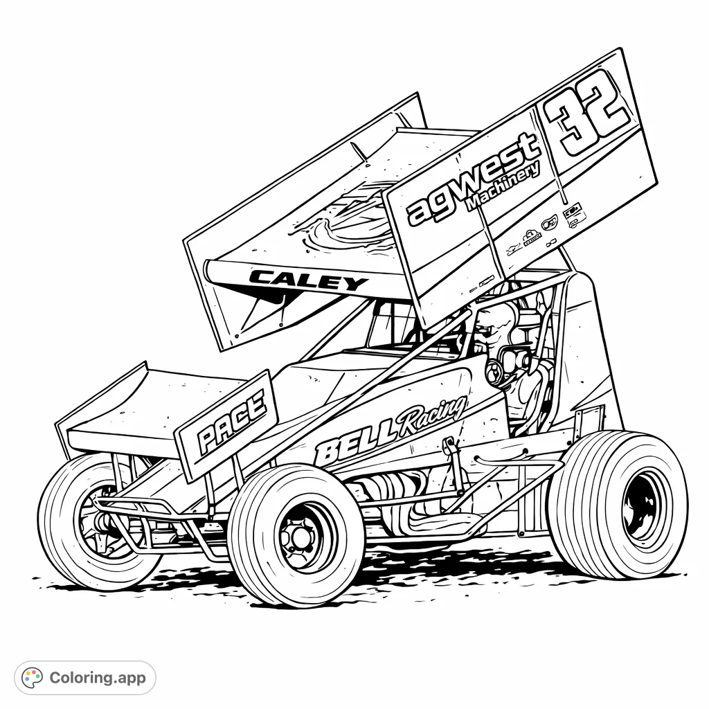 Dynamic Sprint Car Racing - Coloring.app