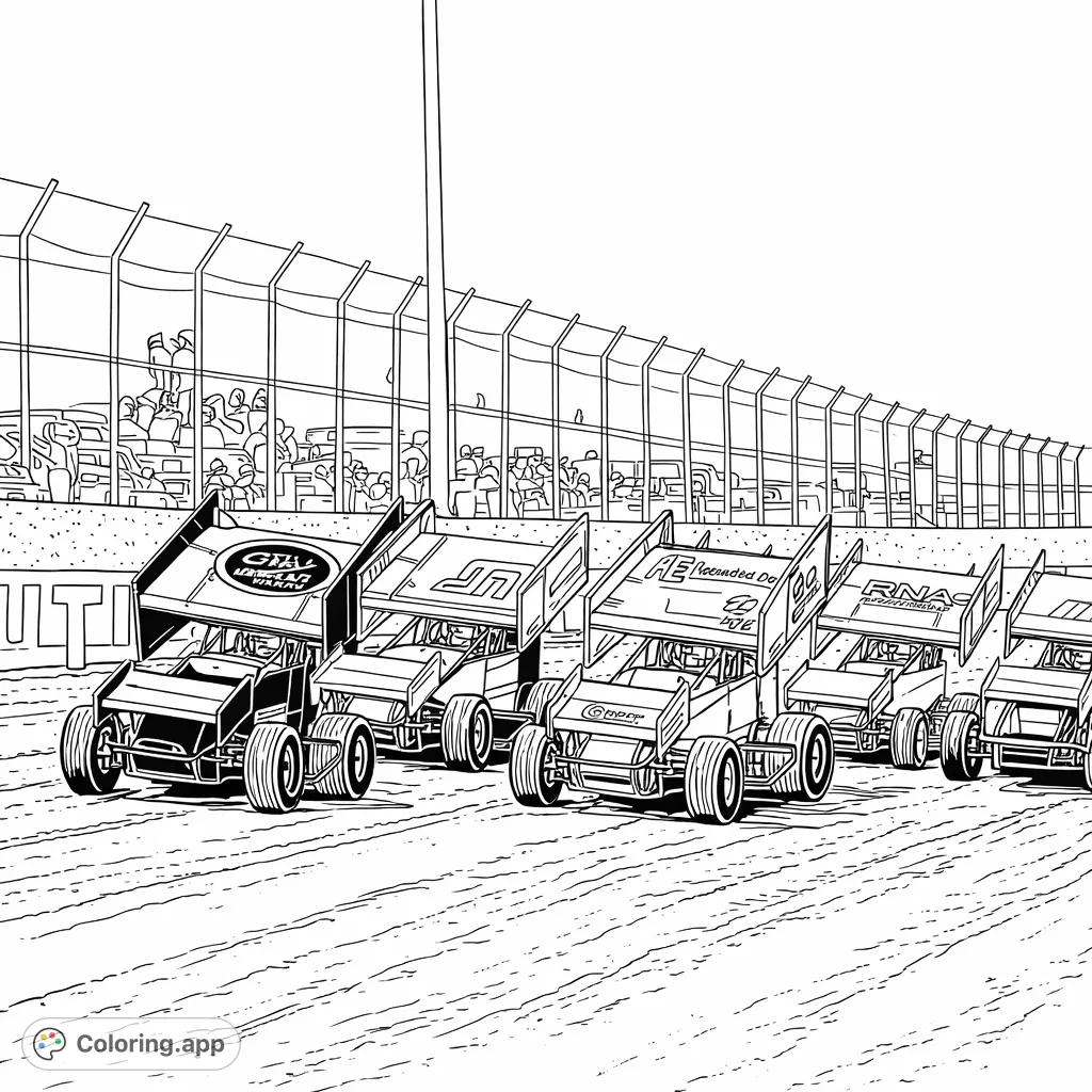 Sprint Car Power Lineup - Coloring.app