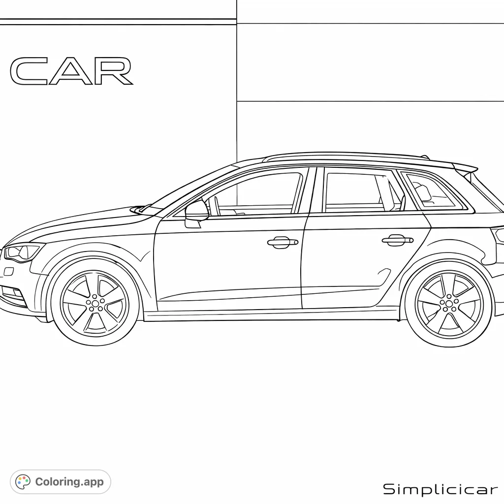 Modern Car Side Profile - Coloring.app