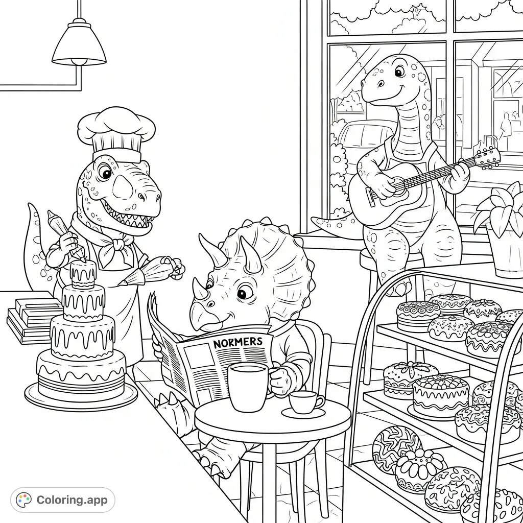Dino Cafe Delight - Coloring.app