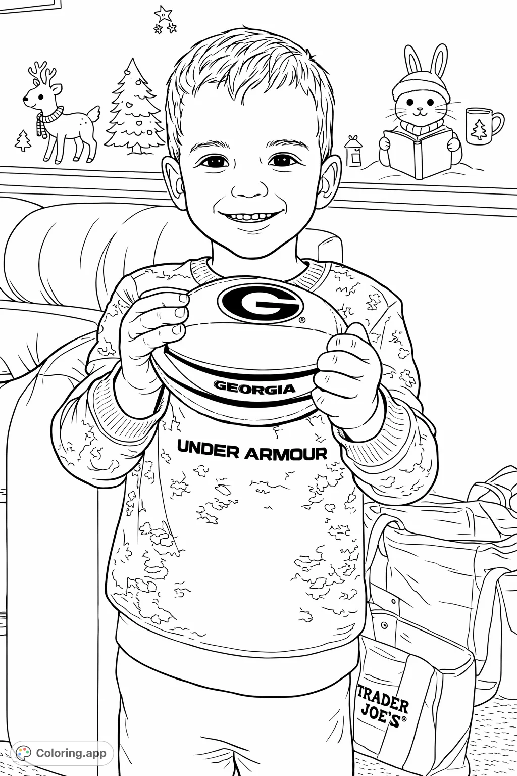 Little Fan with Football - Coloring.app