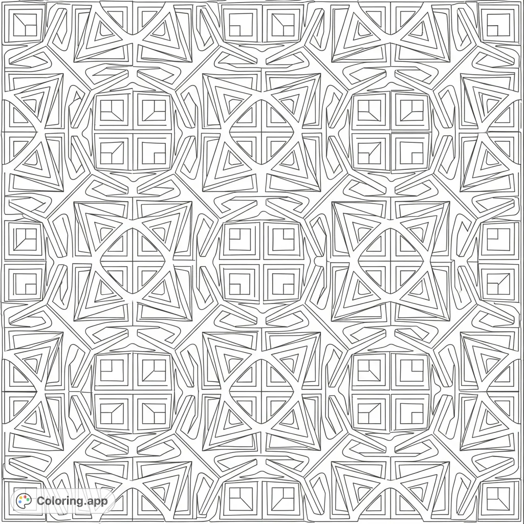 Interlocking Geometric Design - Coloring.app
