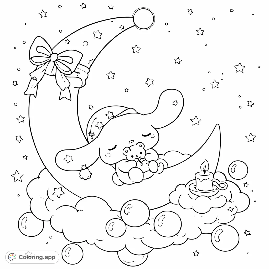 Whimsical Moonlit Slumber - Coloring.app