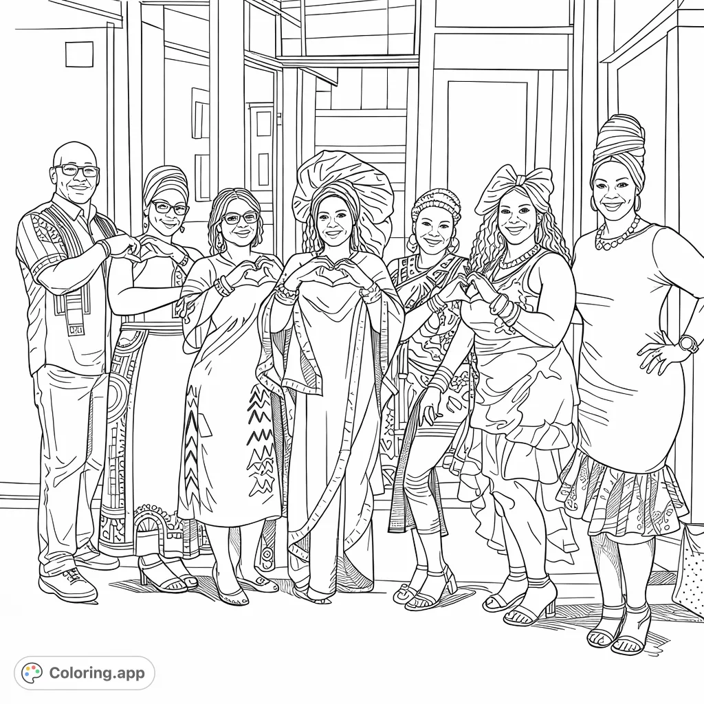 Cultural Attire Celebration - Coloring.app