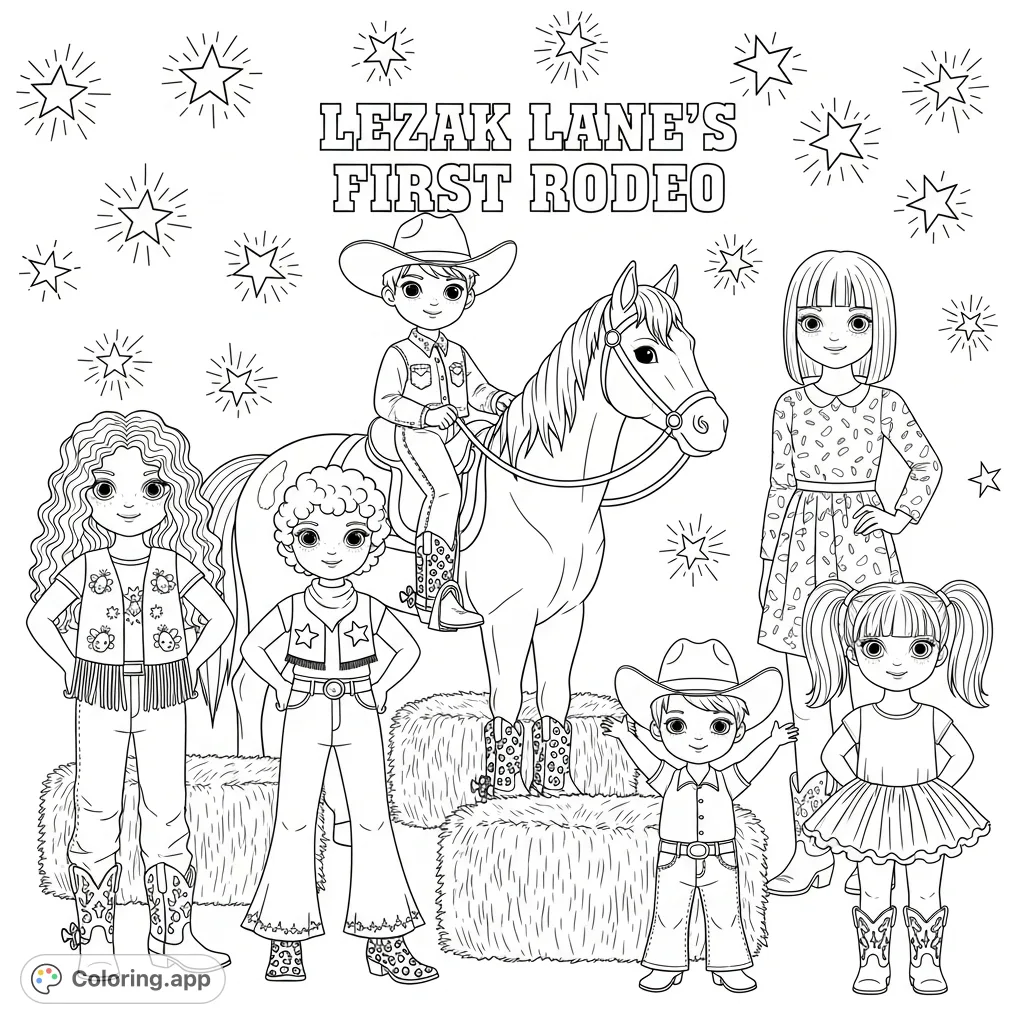 Lezak Lane's First Rodeo - Coloring.app