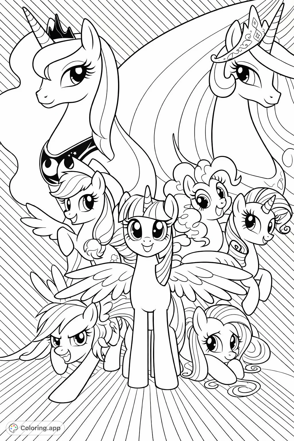 Magical Pony Friends Gathering - Coloring.app