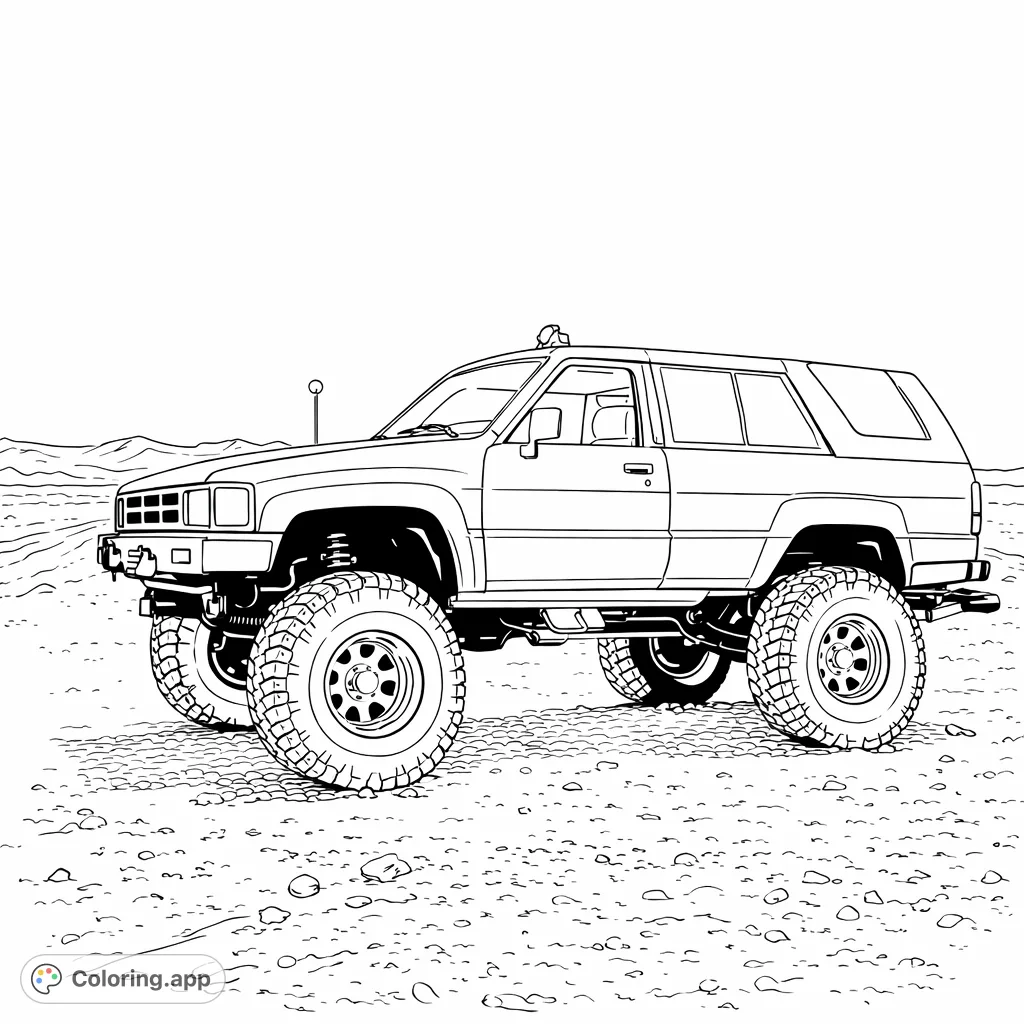 Classic Lifted Off-Road SUV - Coloring.app