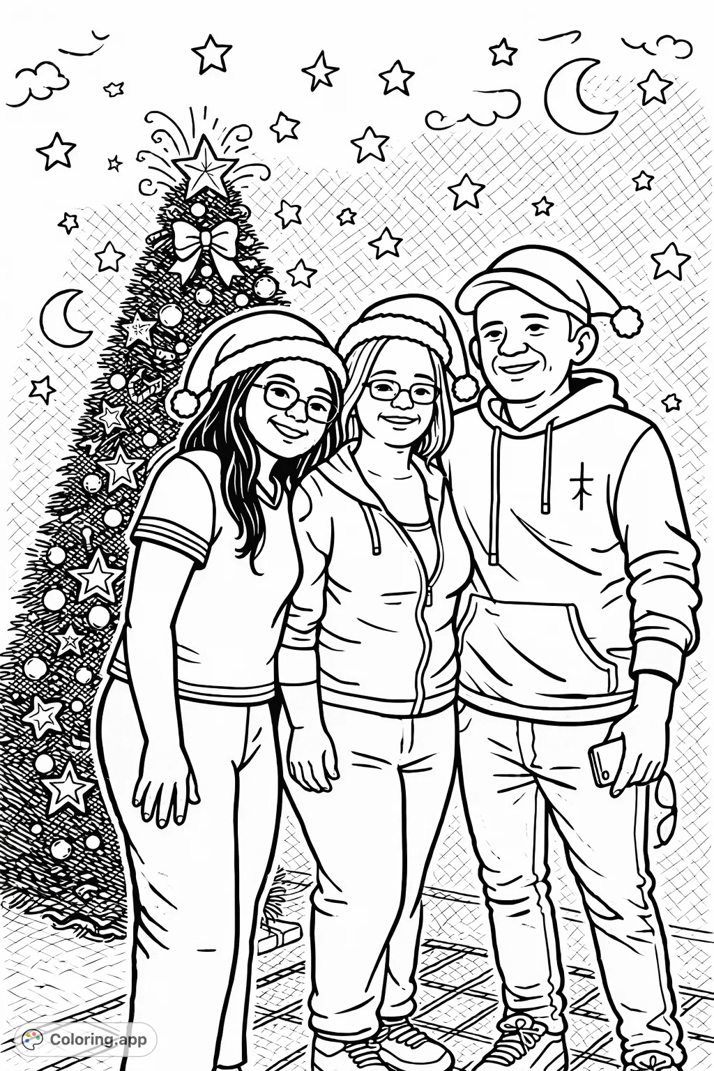 Smiling Stars Family - Coloring.app
