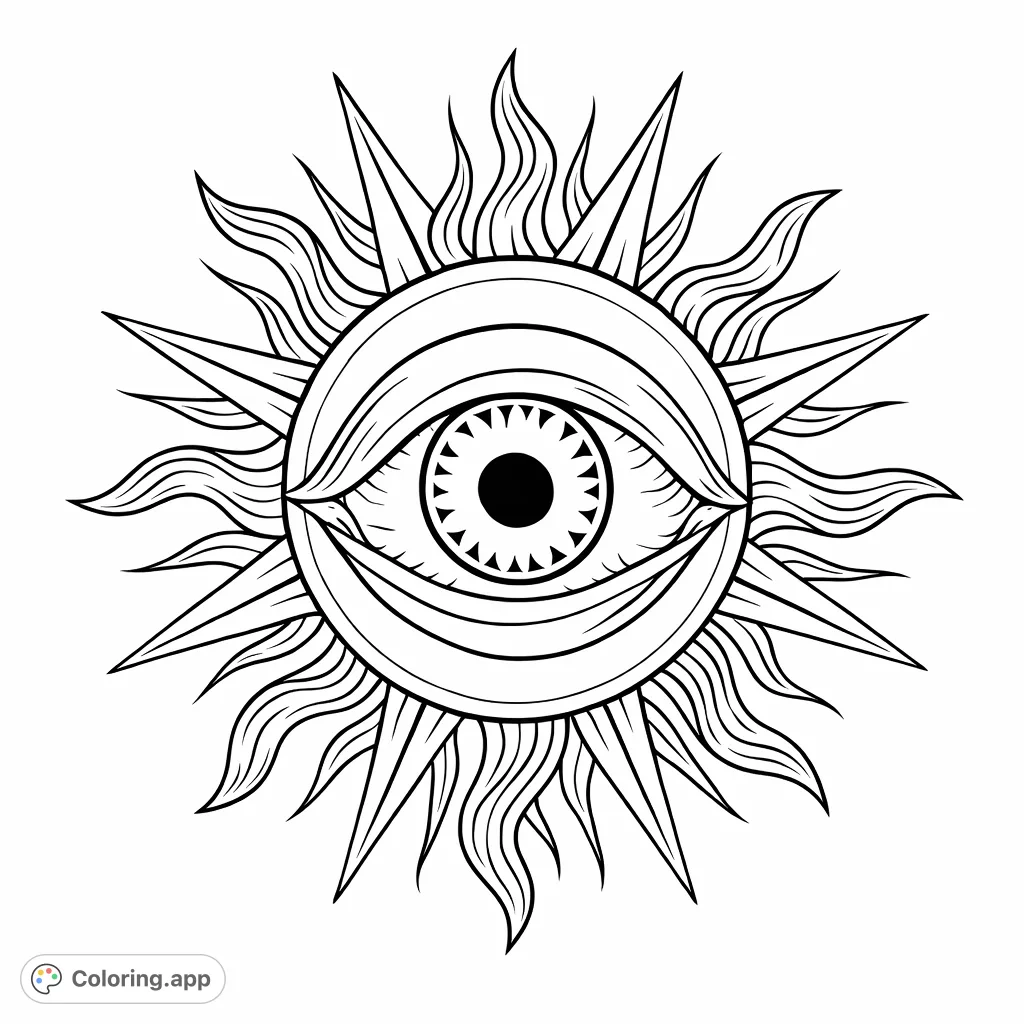 Mystic Sun Eye Radiance - Coloring.app