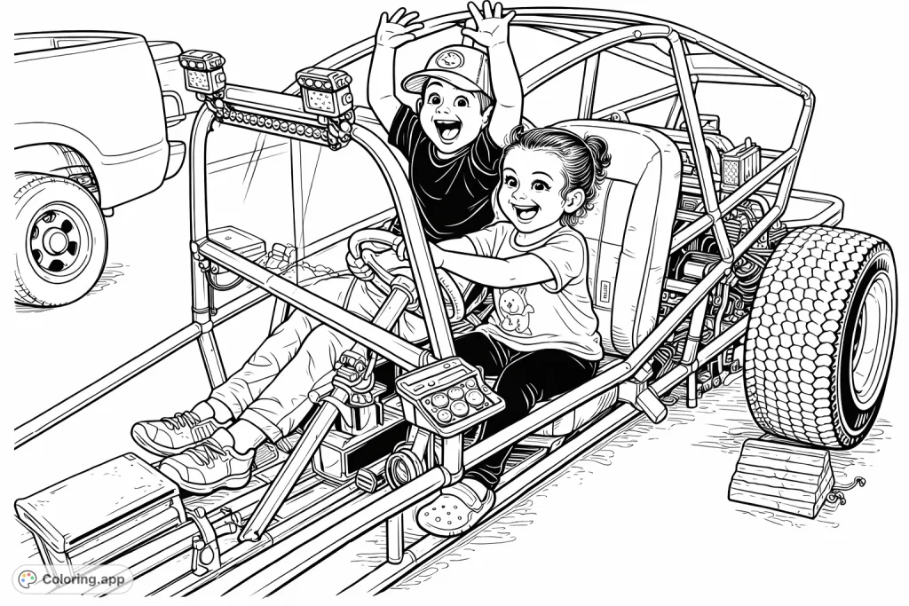 Kids in Off-Road Buggy Adventure - Coloring.app