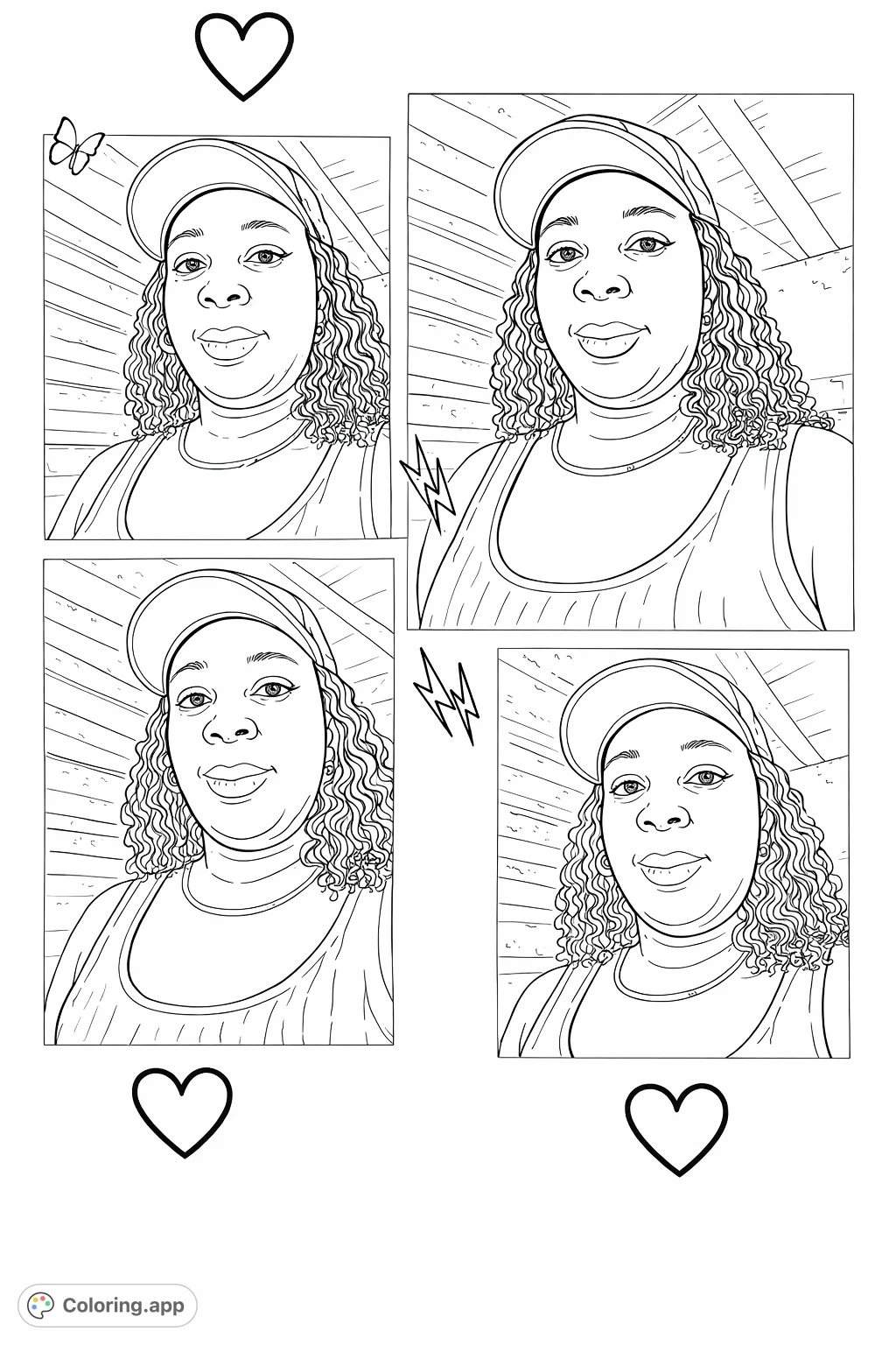 Collage Portrait with Adornments - Coloring.app