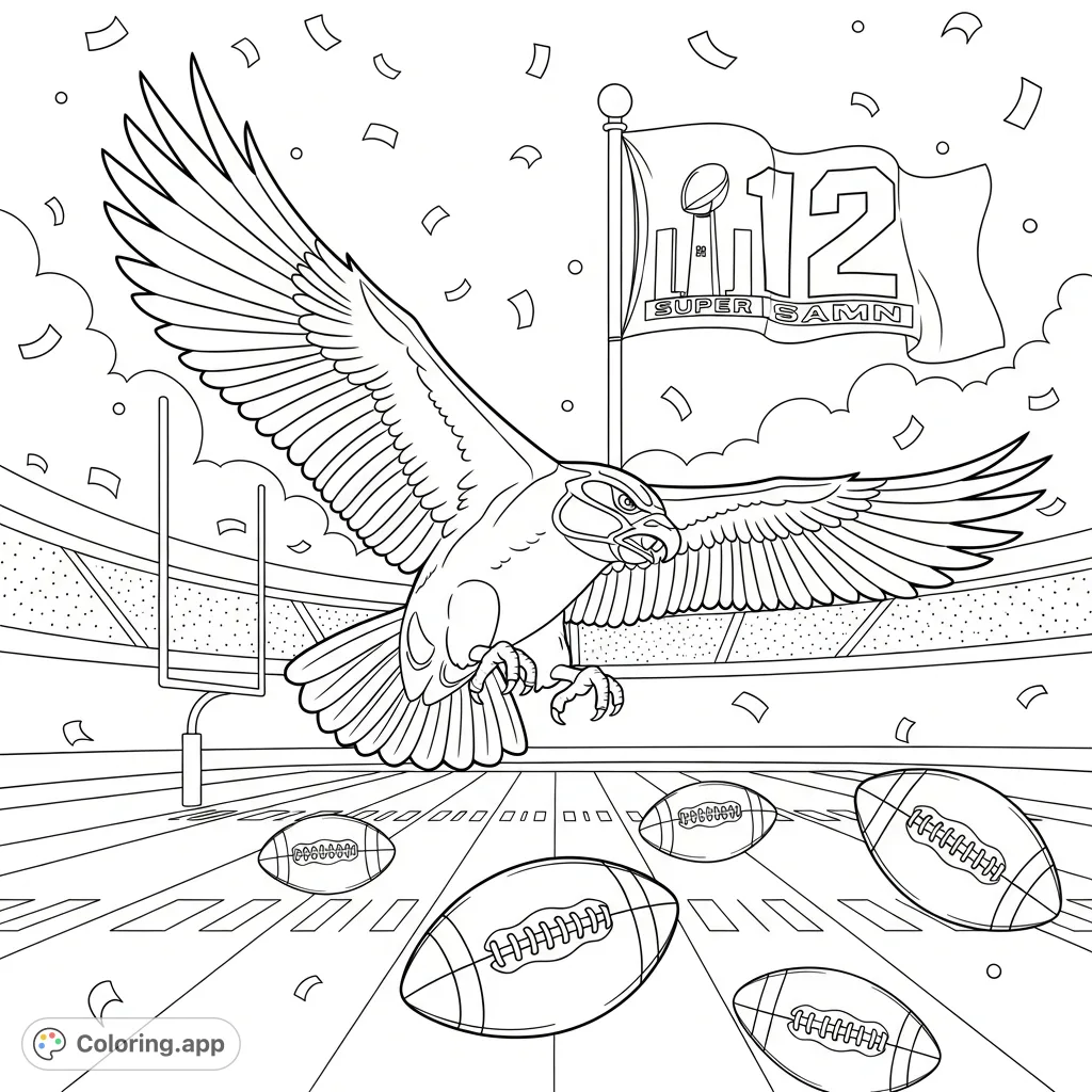 Seahawk Super Bowl Field - Coloring.app