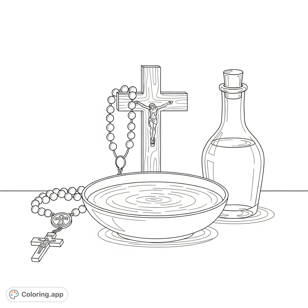 Sacred Baptism Symbols - Coloring.app