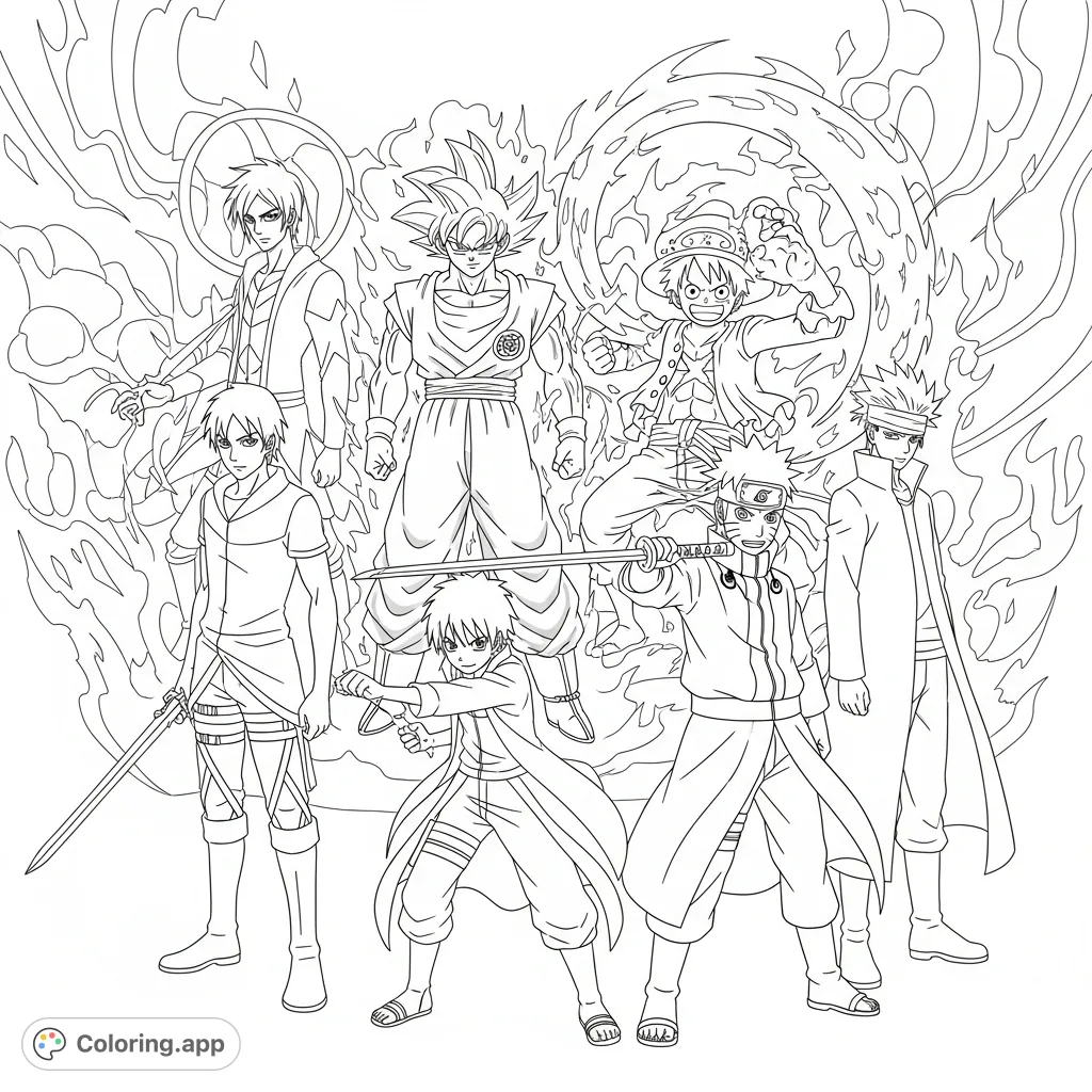 Anime Heroes Assemble - Coloring.app