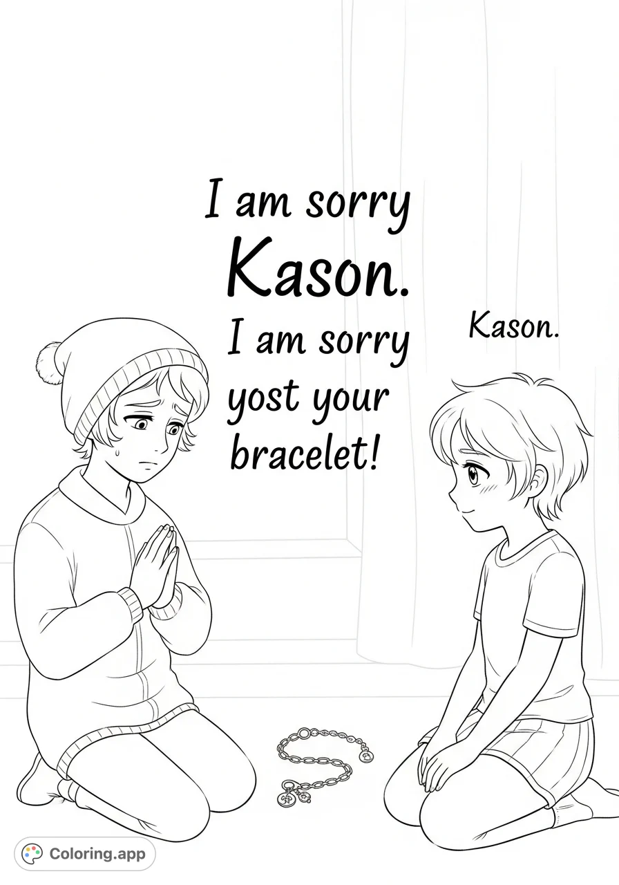 Kason's Lost Bracelet Apology - Coloring.app