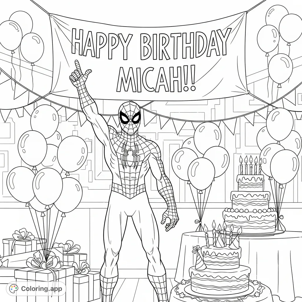 Spider-Man Birthday Celebration - Coloring.app